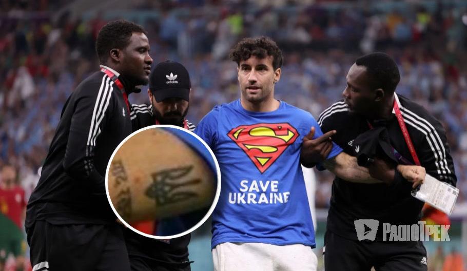 Італієць з гербом України на тілі вибіг на поле з написом «Save Ukraine» на матчі ЧС-2022 (ФОТО ...